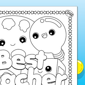 Best Teacher Ever, Coloring Page Thank You Gift for End of School and ...