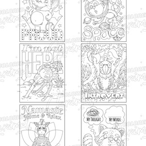 Introvert Coloring Book, Printable PDF Instant Digital Download ...