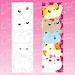 Kawaii Cats Coloring Bookmarks, Printables Instant Digital Download PDF ...