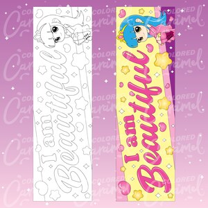 Kawaii Chibi Girls Coloring Bookmarks: DIY Printable Book Markers (PDF ...