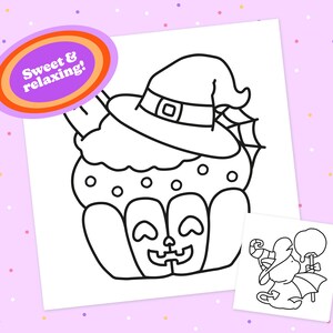 Halloween Coloring Book, Cute, Spooky Printable Instant Digital ...