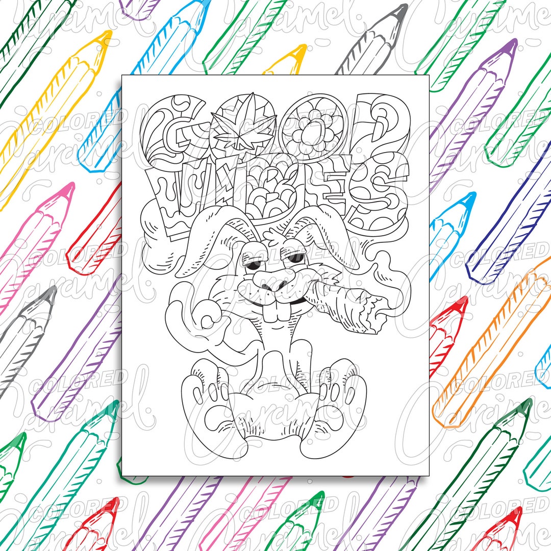 Stoner Coloring Page Digital Download PDF, Trippy, Funny and Cool ...