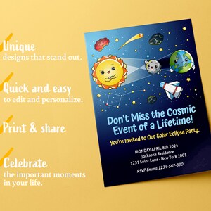 Total Solar Eclipse April 8 2024 Viewing Party Invitation Editable in ...