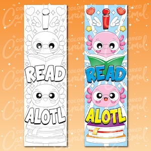 Kawaii Axolotl Coloring Bookmarks: DIY Printable Set (digital Download ...