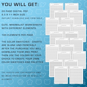Blank Color Swatch Charts, Instant Download Printable Digital PDF ...
