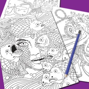 Mermaid Zombies Adults Coloring Book, Beautiful and Creepy Instant ...