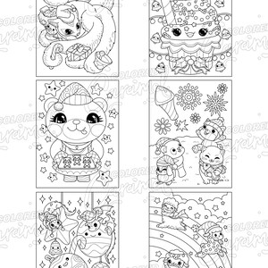 Kawaii Christmas Coloring Book, Printable Instant Digital Download PDF ...