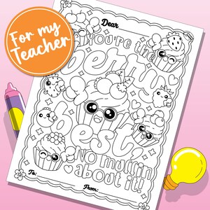 Berry Best Teacher Coloring Page, Thank You Gift for End of School and ...