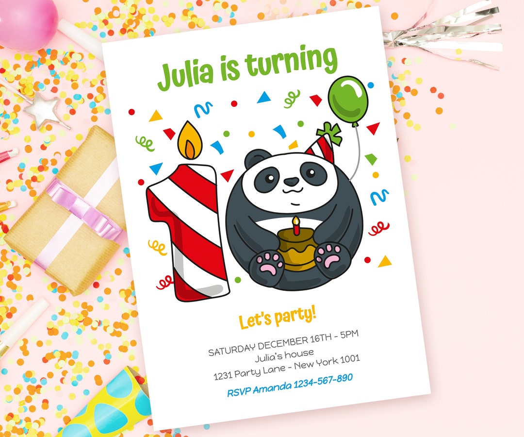 Editable Birthday Party Invitation for Girls 10 Years Old - Etsy