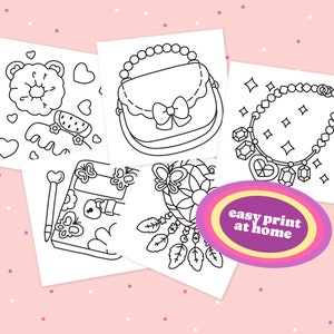 Easy, Bold, Cute Girly Vibes Coloring Book, Printable Instant Digital ...