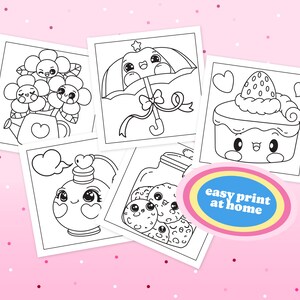 Easy, Bold, Cute Kawaii Coloring Book, Printable Instant Digital ...