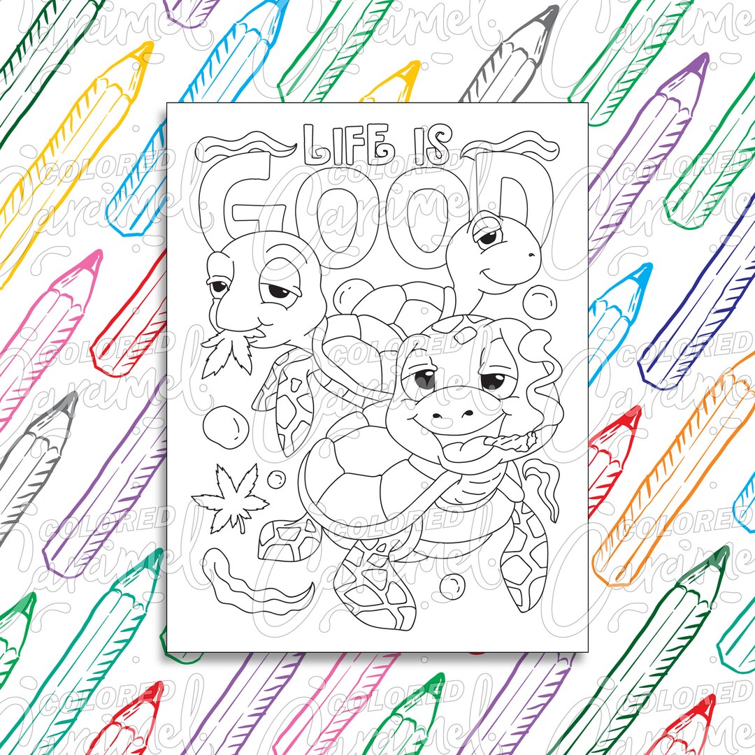 Stoner Coloring Page Digital Download PDF, Trippy, Funny and Cool ...