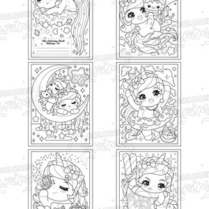 Kawaii Unicorn Coloring Book, Printable Instant Digital Download PDF ...