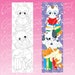 Kawaii Cats Coloring Bookmarks, Printables Instant Digital Download PDF ...