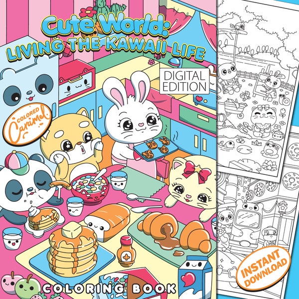 Cute Animal Coloring Book - Etsy