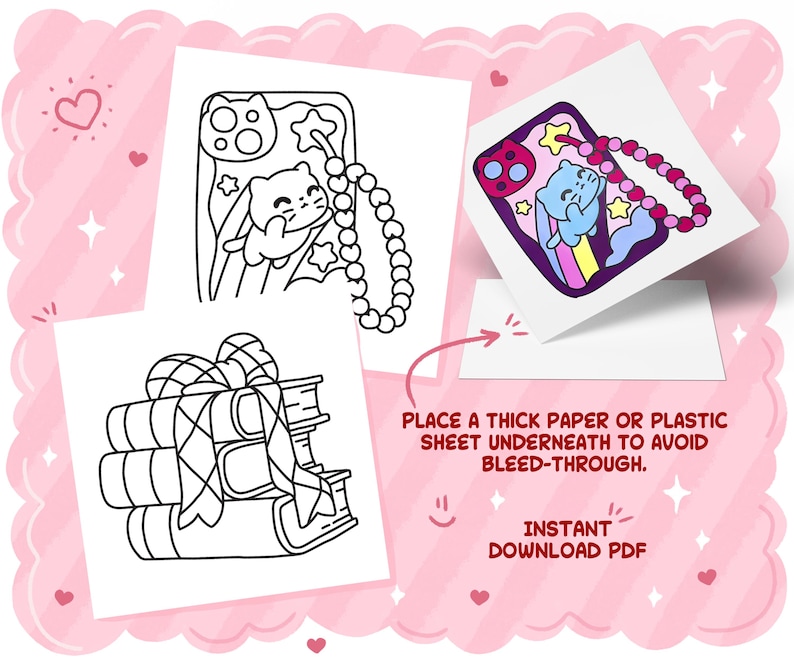 Easy, Bold, Cute Girly Vibes Coloring Book, Printable Instant Digital ...