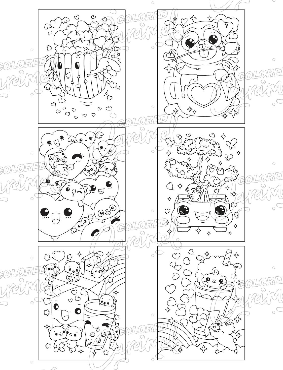Cute Valentines Kawaii Coloring Book Printable PDF Download - Etsy