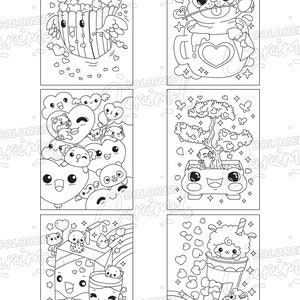 Cute Valentines Kawaii Coloring Book Printable PDF Download - Etsy