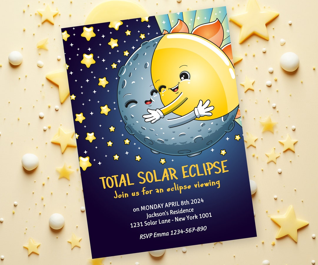 Total Solar Eclipse April 8 2024 Viewing Party Invitation Editable in ...