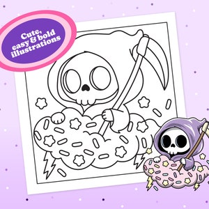 Creepy Cute Kawaii Pastel Coloring Book, Printable Instant Digital ...