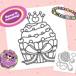 Easy, Bold, Cute Girly Vibes Coloring Book, Printable Instant Digital ...