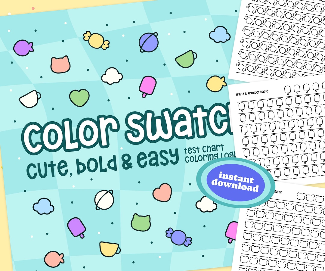Blank Color Swatch Charts, Instant Download Printable Digital PDF ...