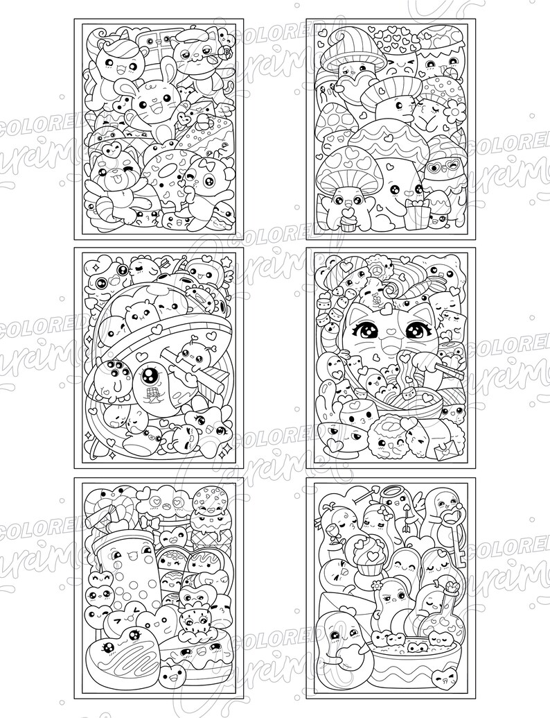 Love Doodles Kawaii Coloring Book Printable PDF Download - Etsy