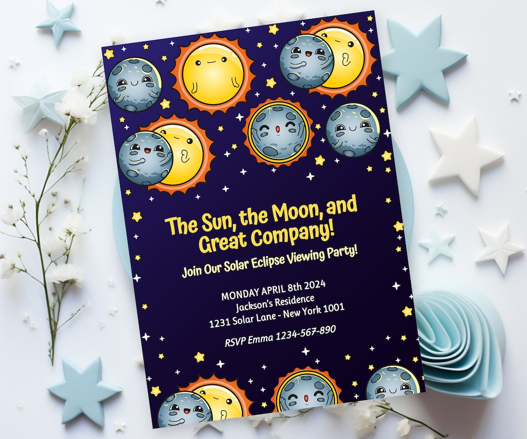 Total Solar Eclipse April 8 2024 Viewing Party Invitation Editable in ...