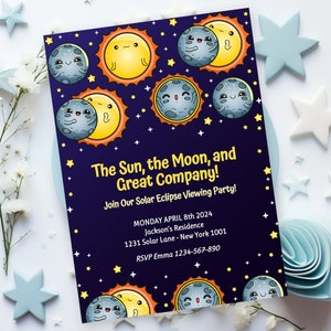 Total Solar Eclipse April 8 2024 Viewing Party Invitation Editable in ...