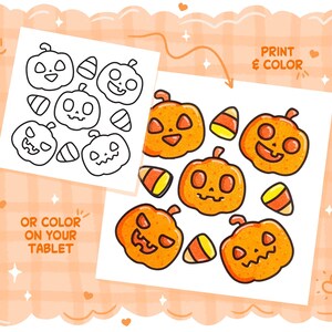 Halloween Coloring Book, Cute, Spooky Printable Instant Digital ...