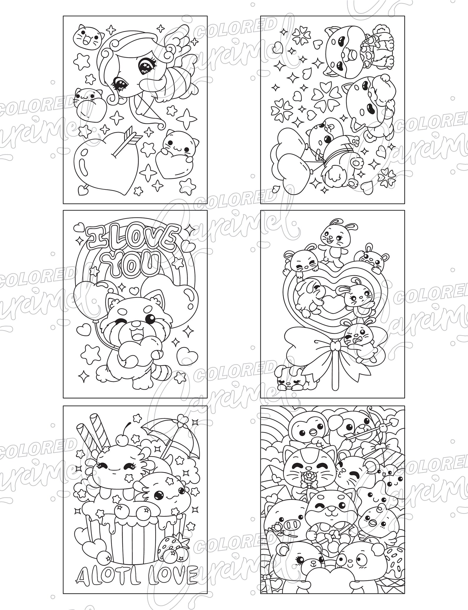 Cute Valentines Kawaii Coloring Book Printable PDF Download - Etsy