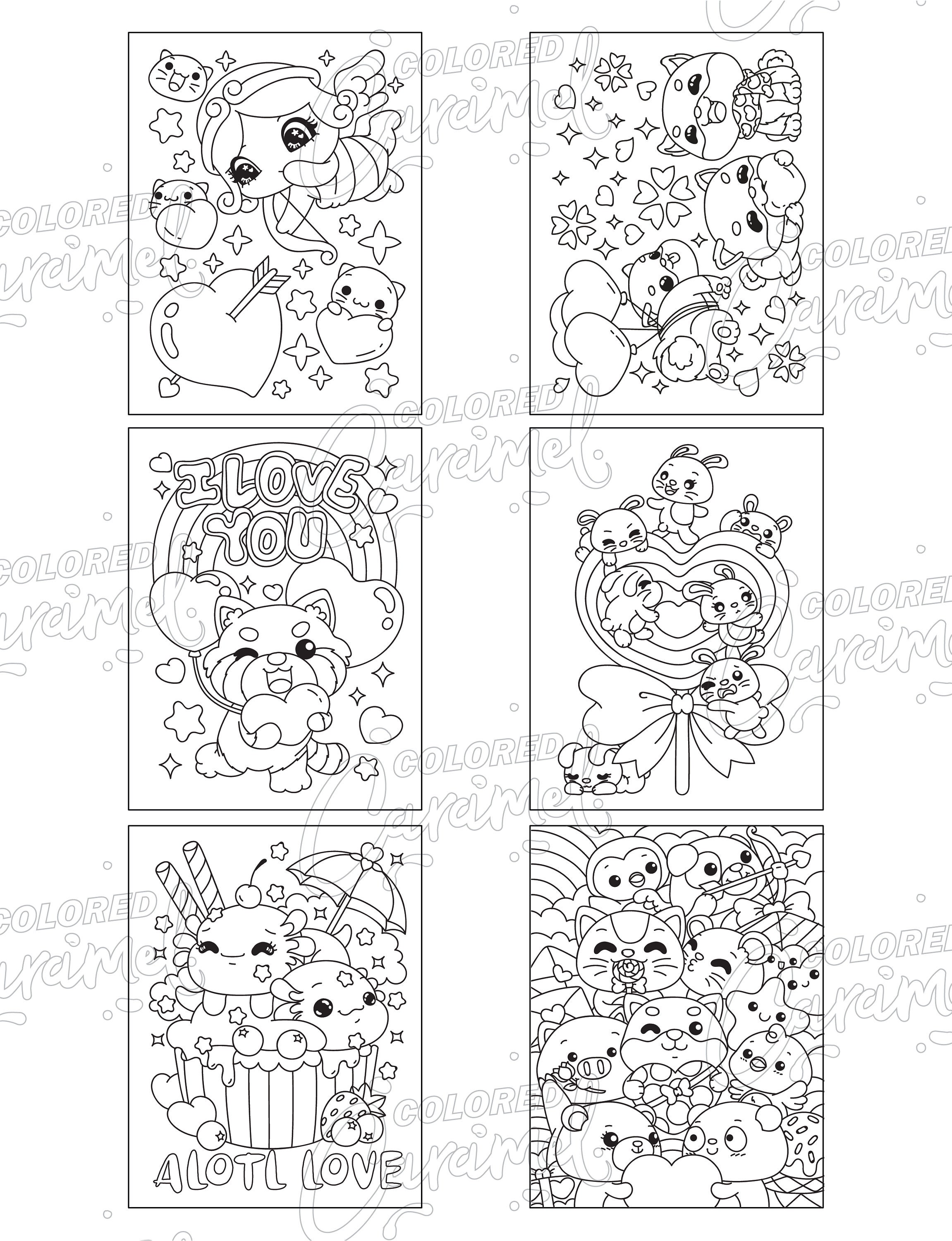Cute Valentines Kawaii Coloring Book Printable PDF Download - Etsy
