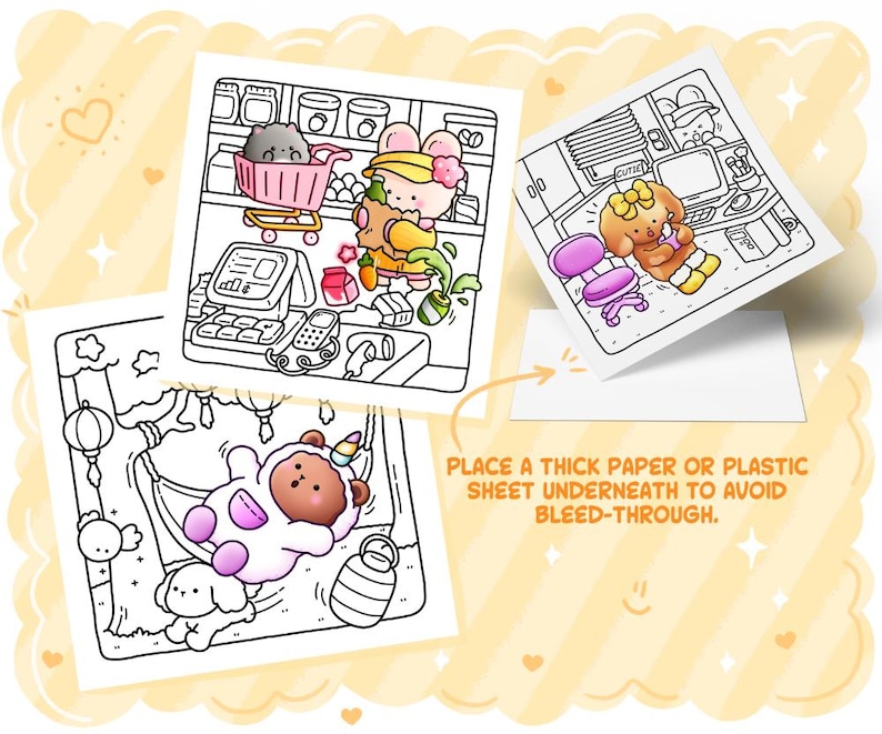 Clumsy and Cute Coloring Book, 40 Messy & Cozy Illustrations With Cozy ...