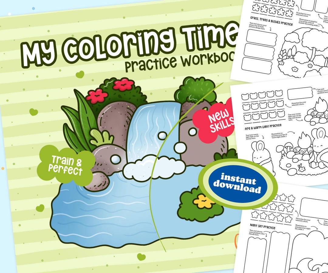 Cute Coloring Pages to Practice Skills and Techniques, Printable ...