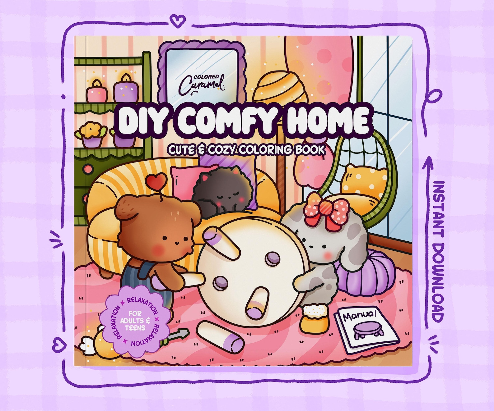 Comfy, Cozy, and Cute Coloring Pages, 40 Fun Home Illustrations With ...