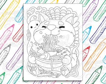 Ramen Coloring Page - Etsy