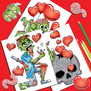 Zombie in Love Coloring Book, Printable Digital PDF Instant Download ...