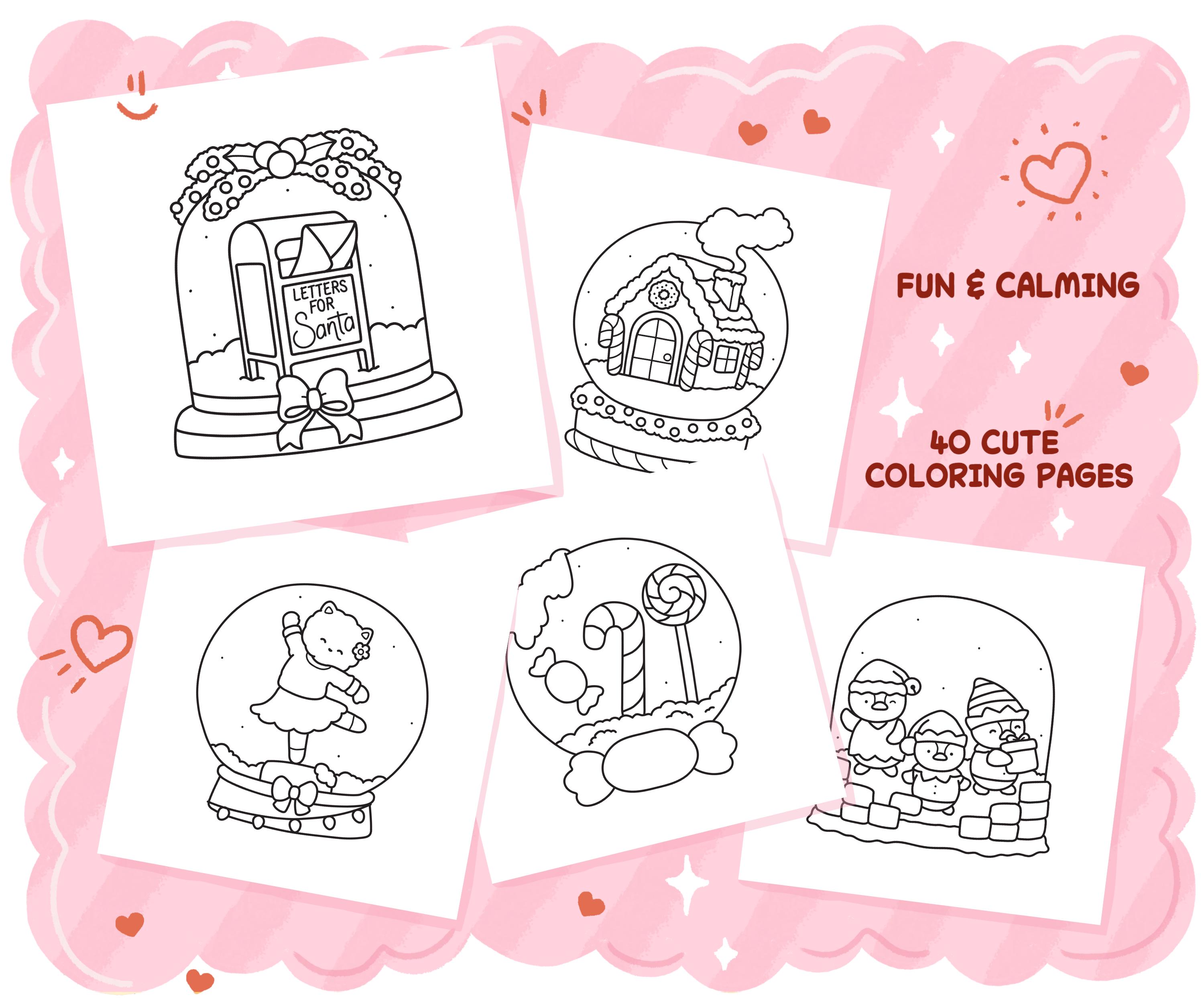 Christmas Coloring Pages, 40 Festive, Cheerful Cute & Cozy Hygge ...