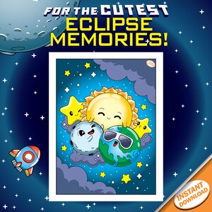 Total Solar Eclipse April 8 2024 Coloring Page for Kids, Cute Printable ...