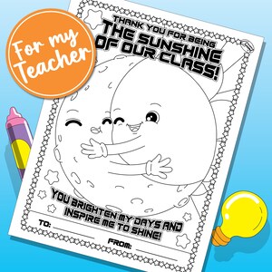 Cute Teacher Appreciation Coloring Page, Thank You for Helping Me Shine ...