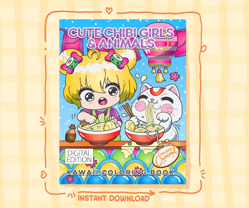 Chibi Girls Kawaii Coloring Book, Printable Digital Instant Download ...