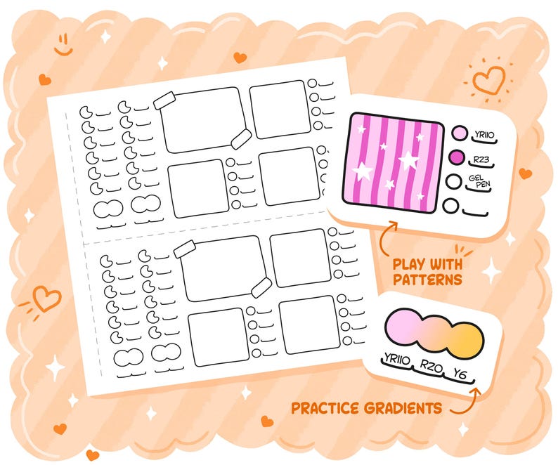 Blank Color Swatch Pages to Test Colors, Practice Coloring Gradients ...