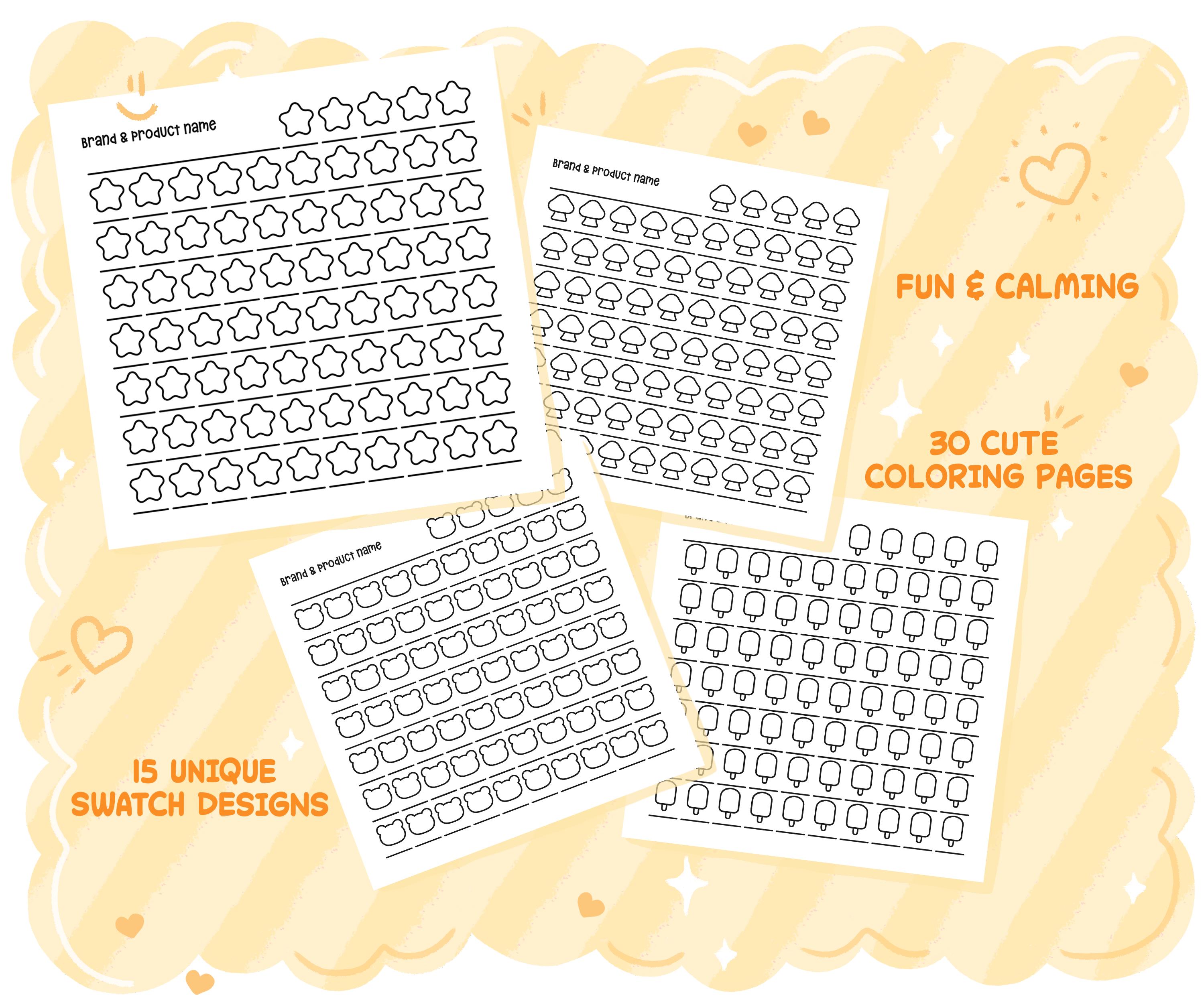 Blank Color Swatch Charts, Instant Download Printable Digital PDF ...
