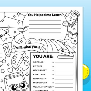 Best Teacher Ever Coloring Page Thank You Gift for End of School and ...