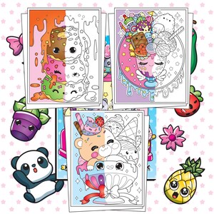 Cute Kawaii Coloring Book Printable PDF Instant Digital Download, Fun ...