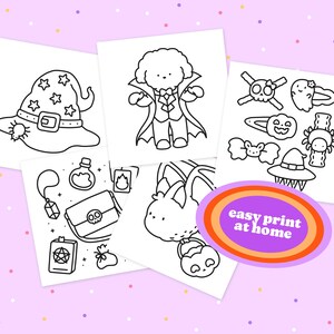 Halloween Coloring Book, Cute, Spooky Printable Instant Digital ...