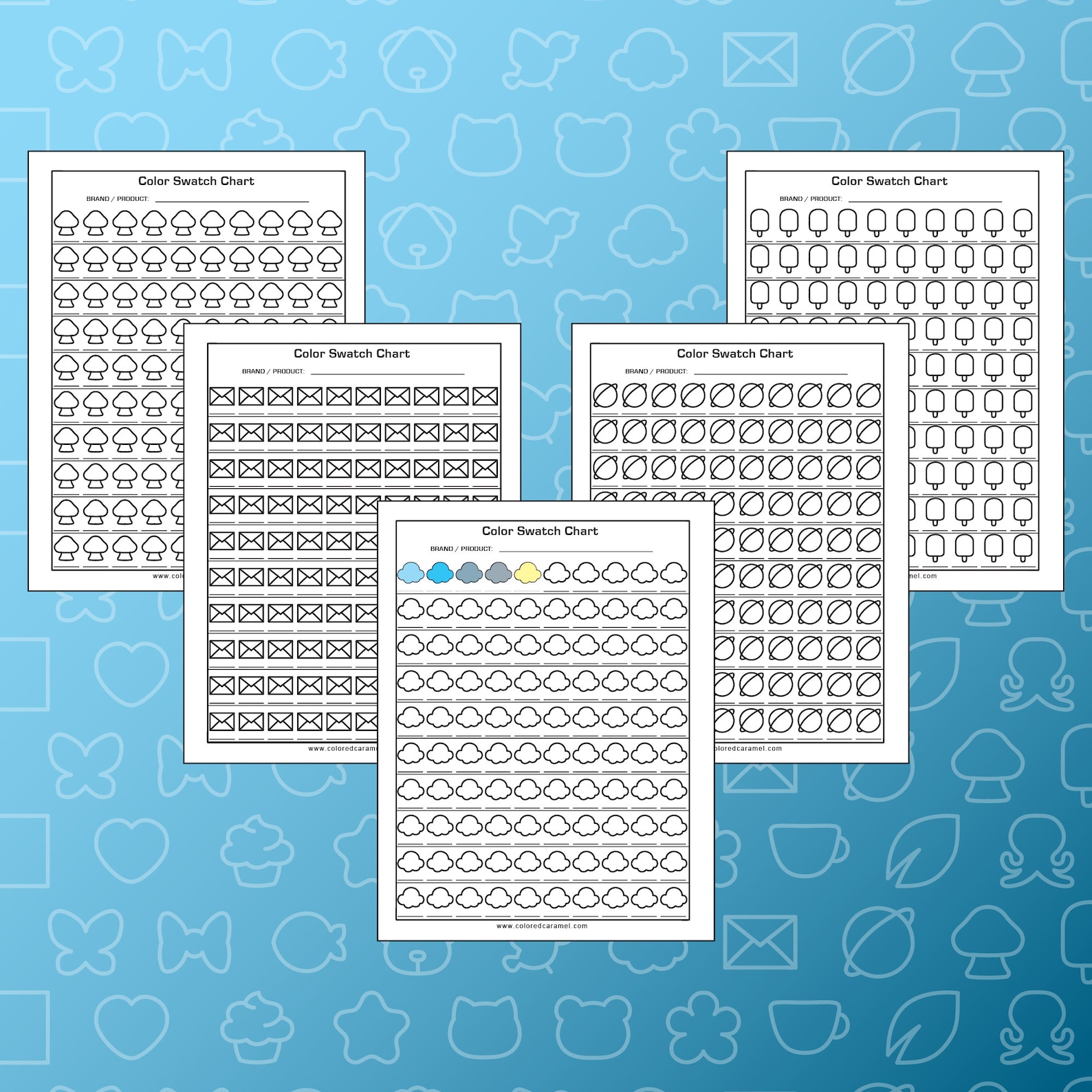 Blank Color Swatch Charts, Instant Download Printable Digital PDF ...