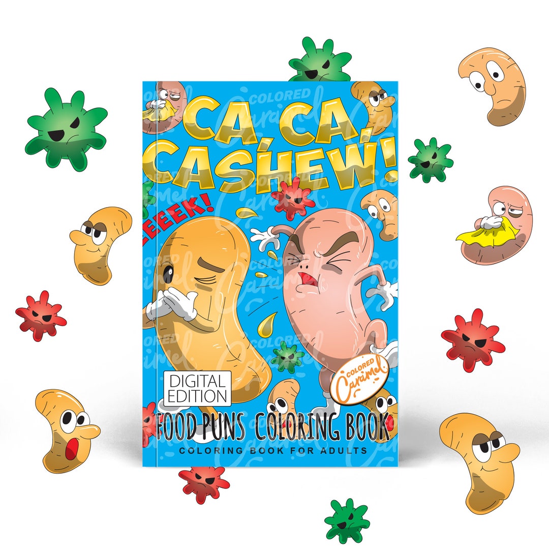 Fun Food Puns Coloring Book, Printable PDF Instant Digital Download ...