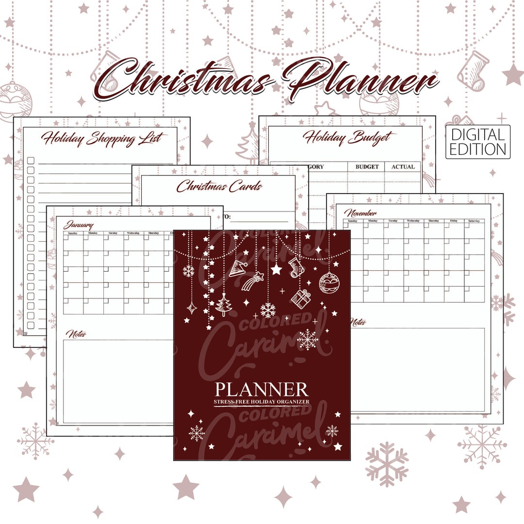 Christmas Planner, Printable PDF Advent Organizer and To-do Templates ...