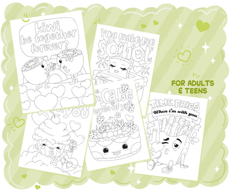 Food Puns Coloring Book, Printable PDF Instant Digital Download ...